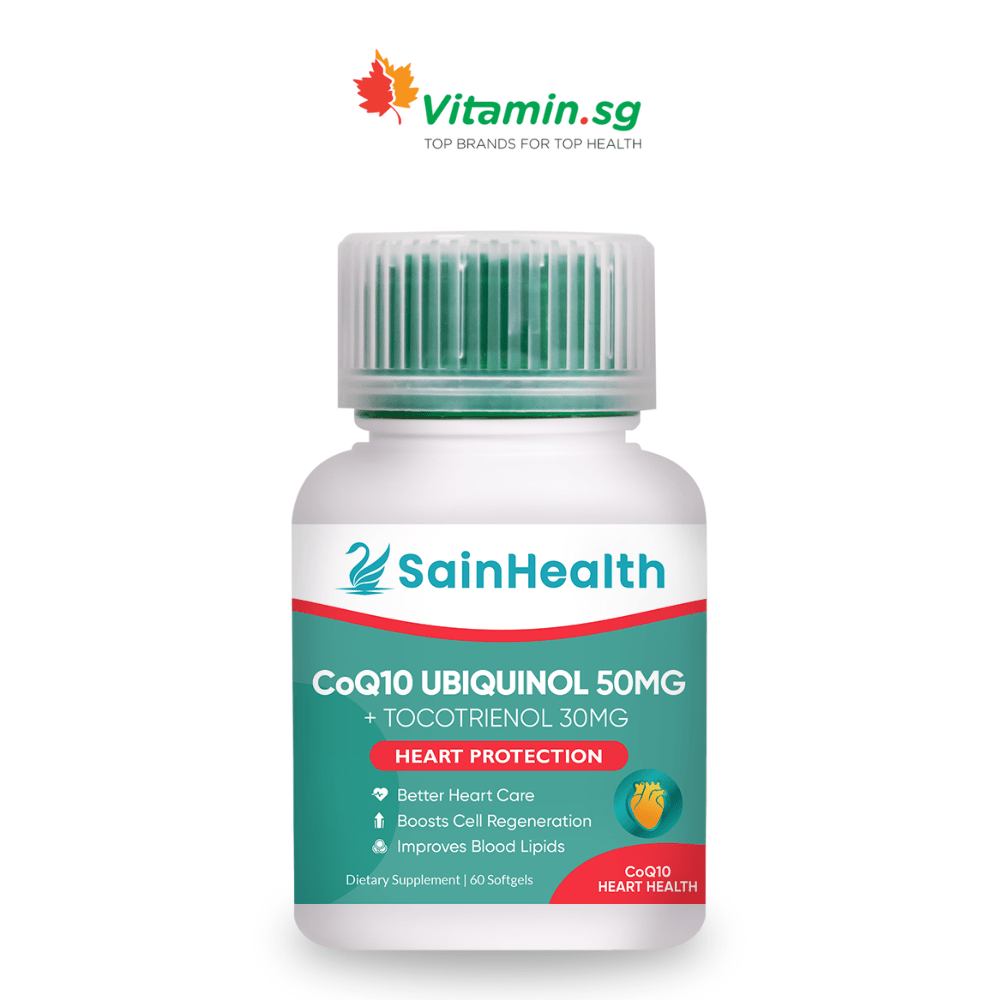 SainHealth CoQ10 Ubiquinol 50mg + Tocotrienol 30mg, 60 softgels ...