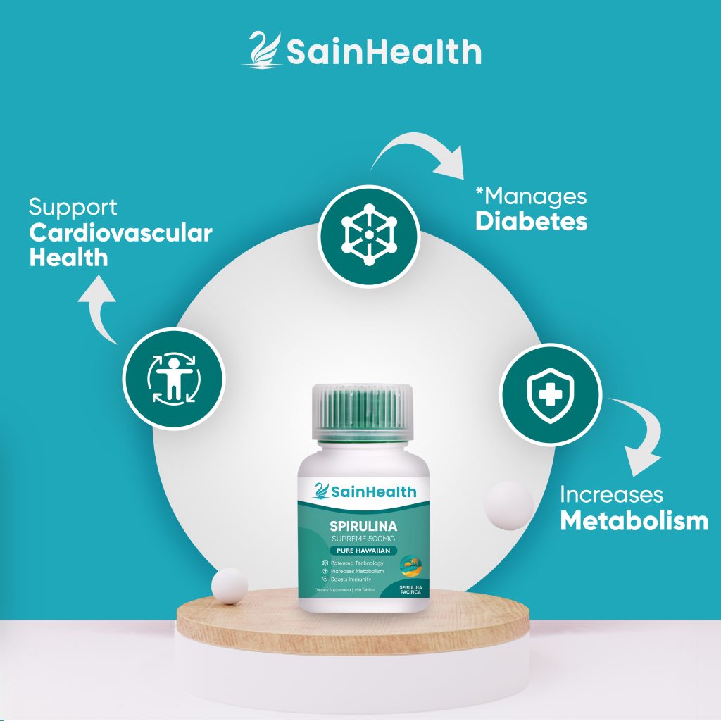 SainHealth Spirulina Supreme 500mg, 180 Tablets - Superfood Vitamin ...