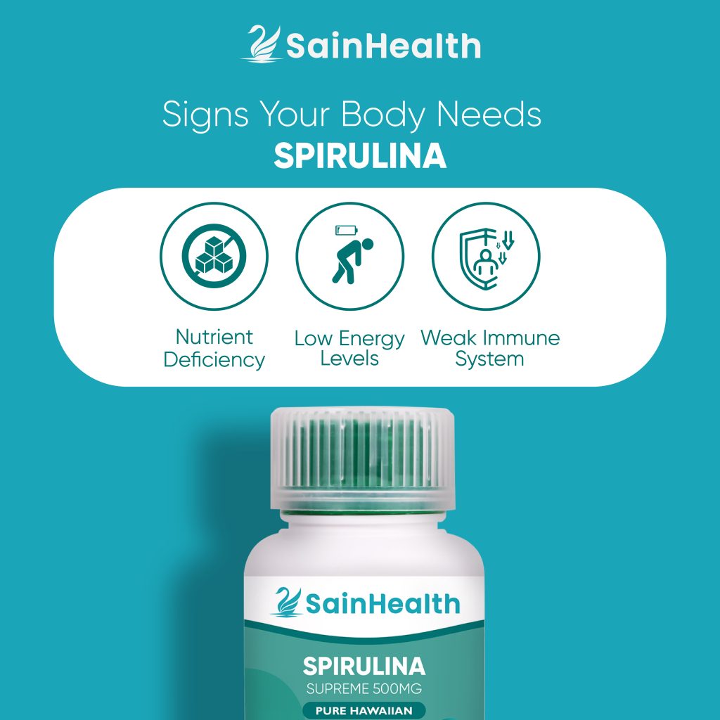 SainHealth Spirulina Supreme 500mg, 180 Tablets - Superfood Vitamin ...