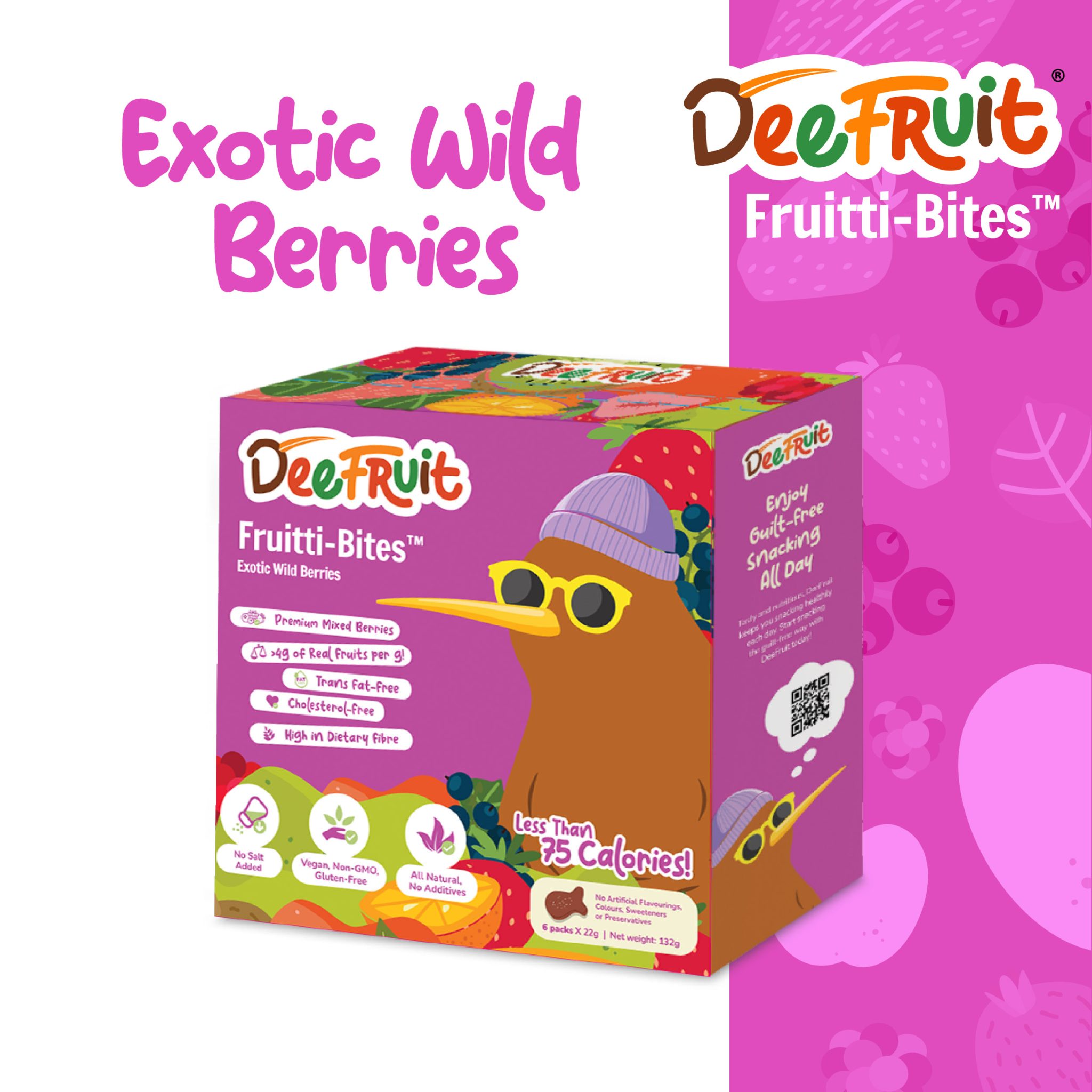 DeeFruit Fruitti-Bites, Exotic Wild Berries [1 Box | 6 Sachets ...