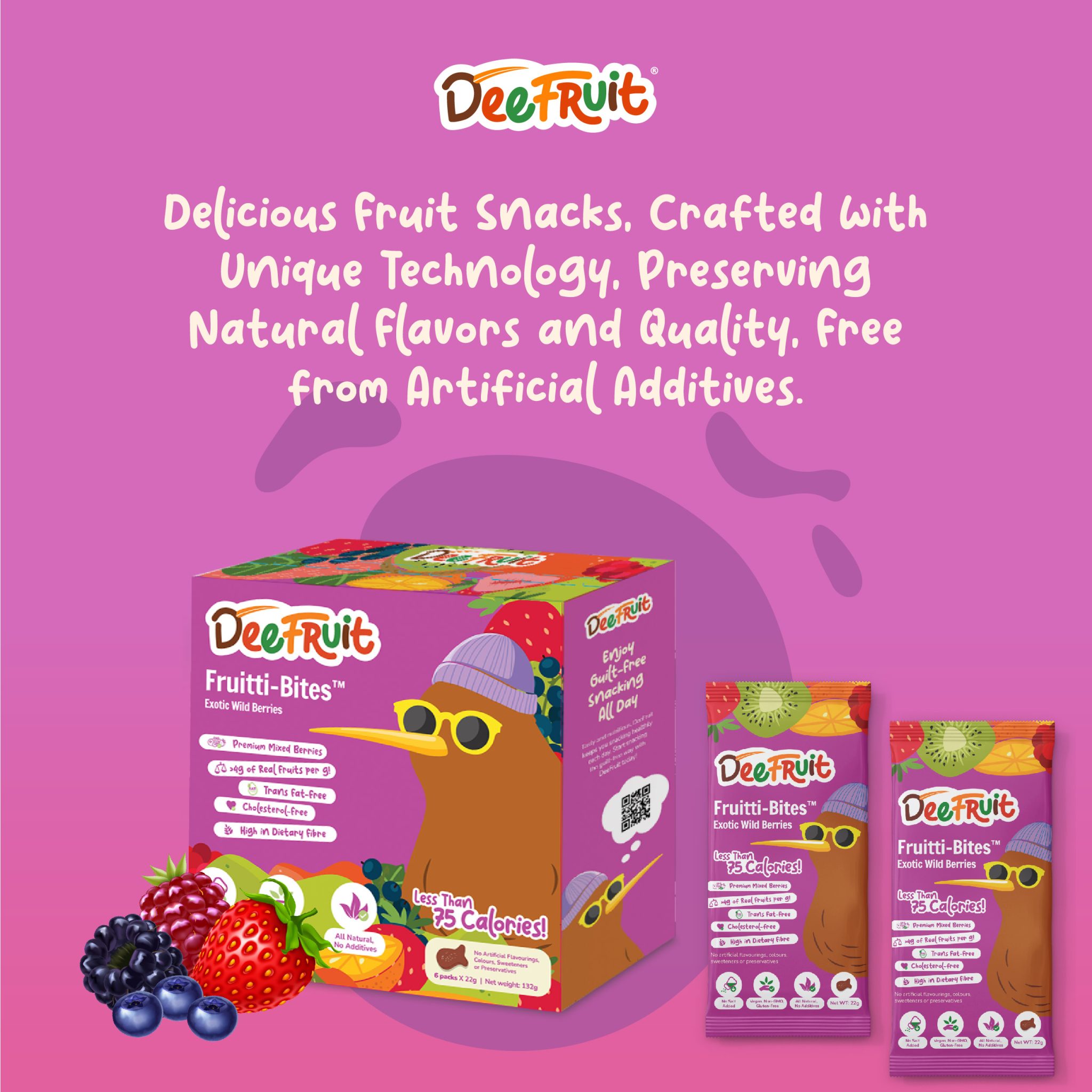 DeeFruit Fruitti-Bites, Exotic Wild Berries [1 Box | 6 Sachets ...