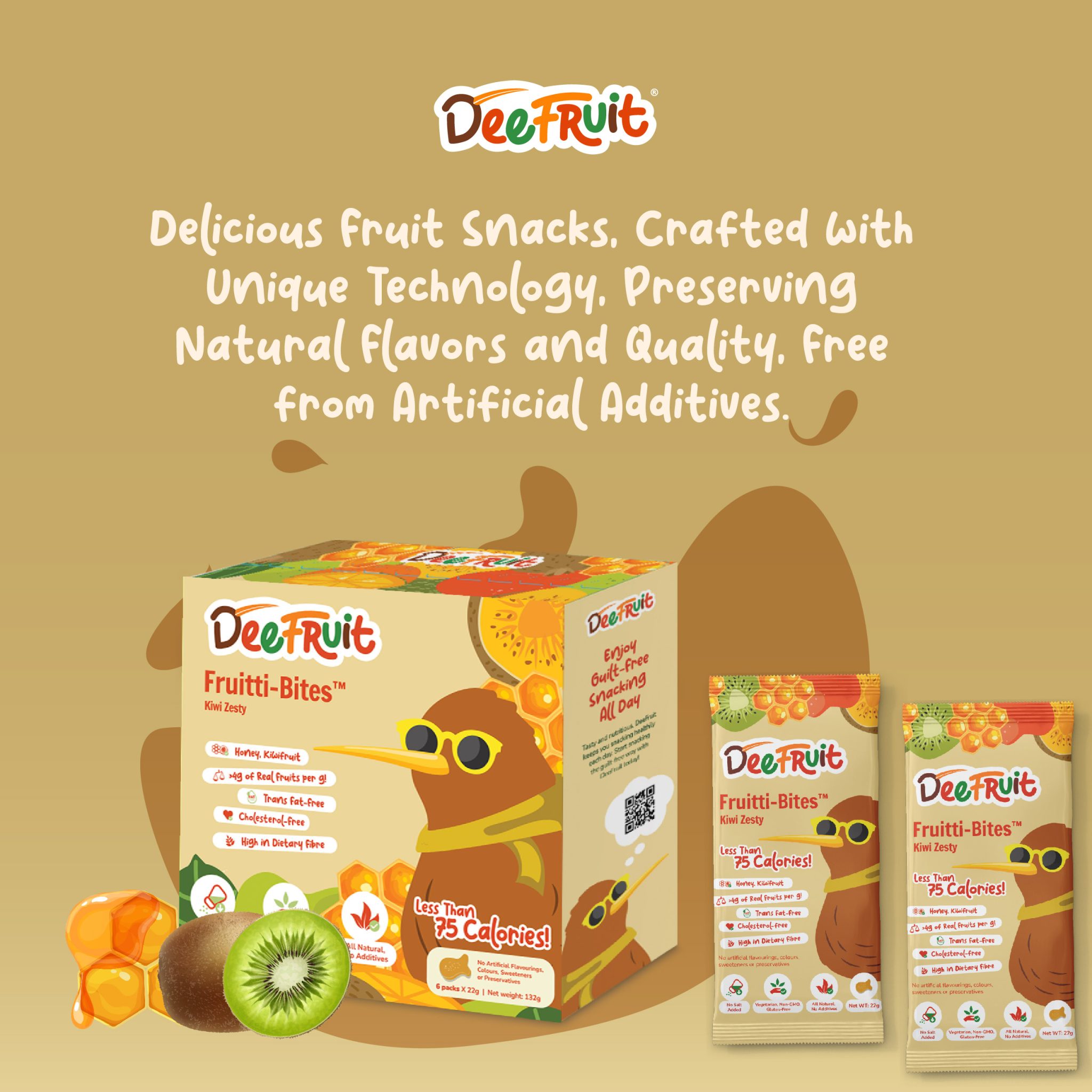 Bundle of 9 - DeeFruit Fruitti-Bites, Kiwi Zesty - The Trio x3 | Vitamin SG