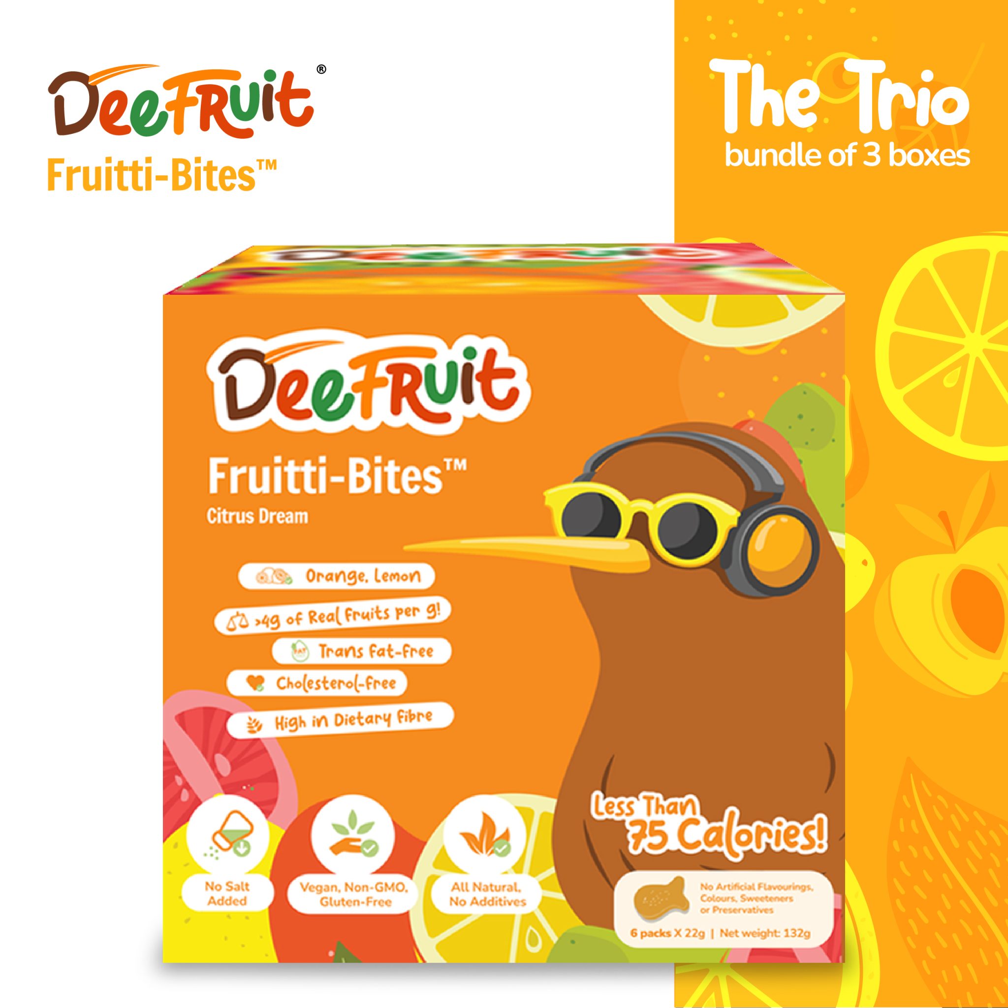 Bundle of 3 - DeeFruit Fruitti-Bites, Citrus Dream - The Trio | Vitamin SG